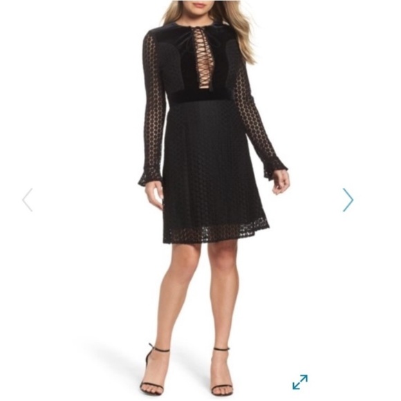 foxiedox | Dresses | Foxiedox Velvet Lace Lace Up Dress | Poshmark